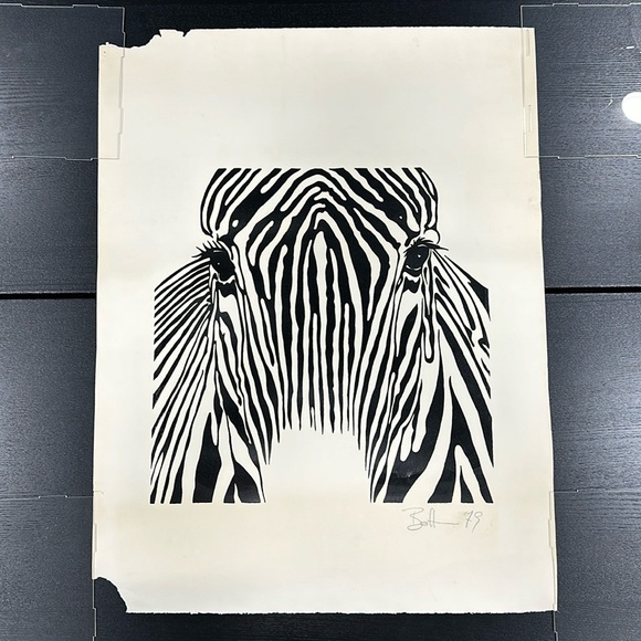 Art | Vintage 1979 Zebra Art Print Signed By Artist | Poshmark